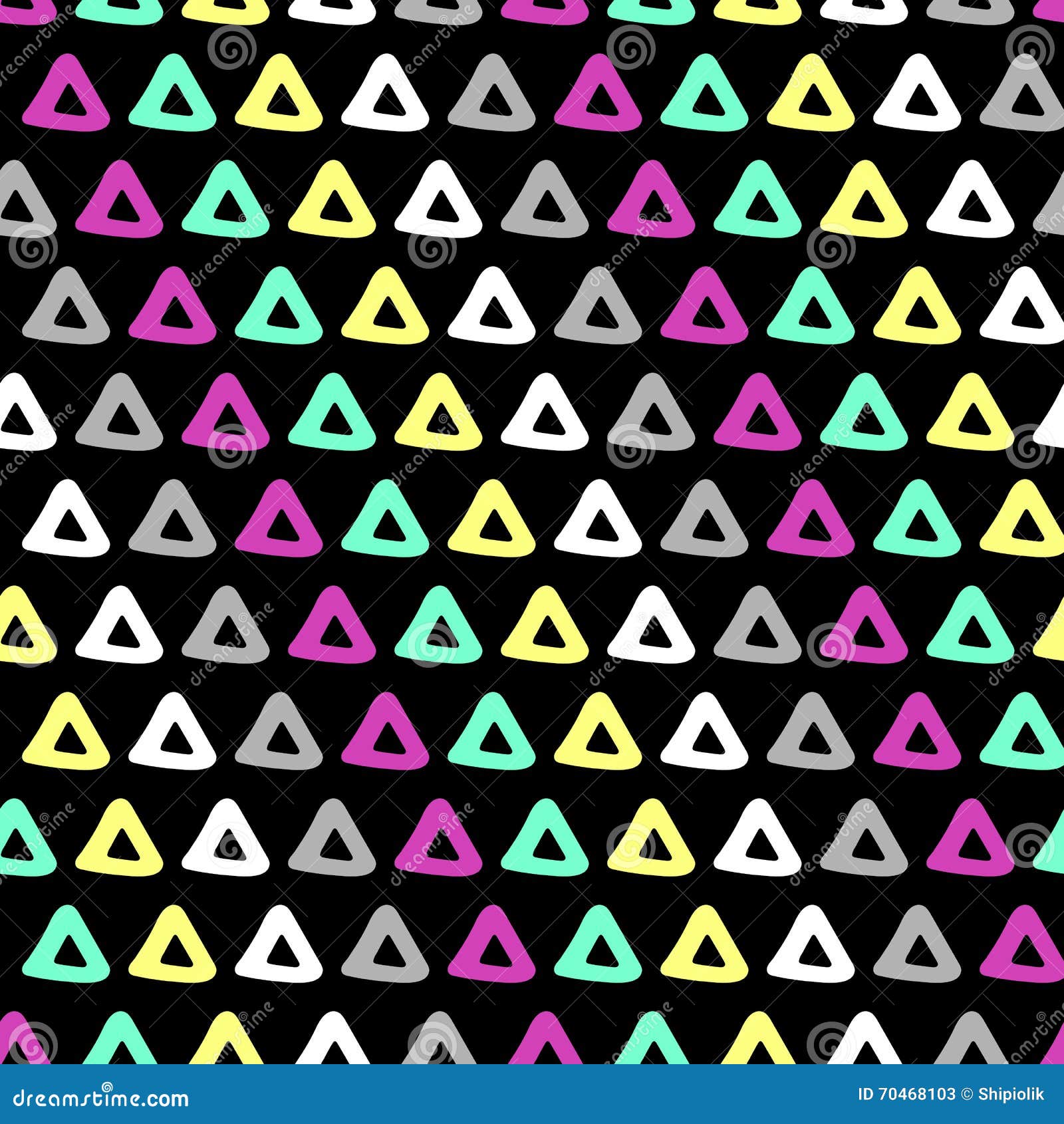 Triangle Handdrawn Seamless 90s Pattern Stock Vector - Illustration of ...