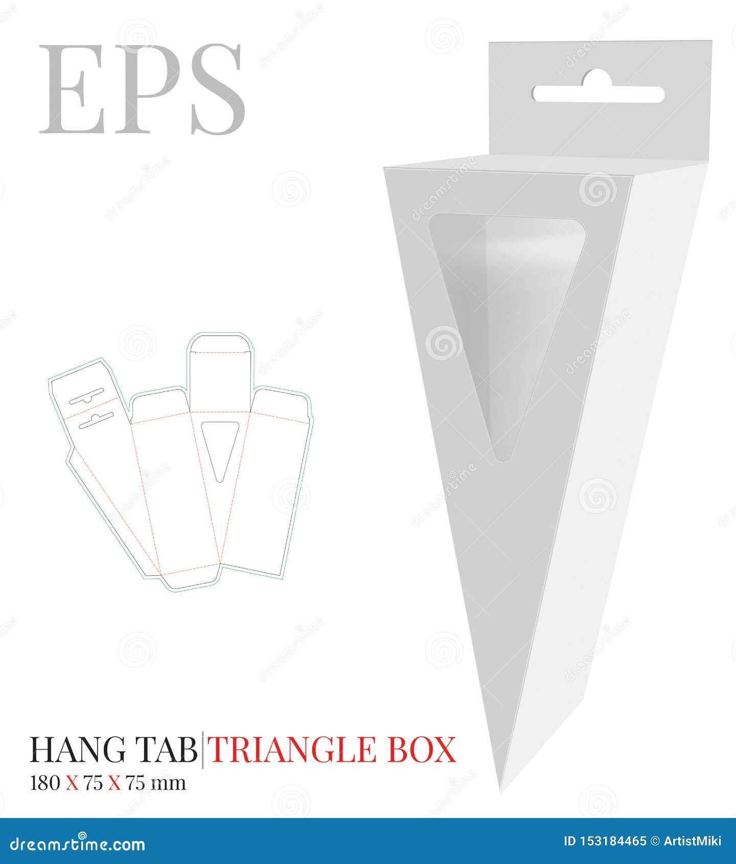 Triangle Box with Window Template, Vector with Die Cut / Laser Cut ...