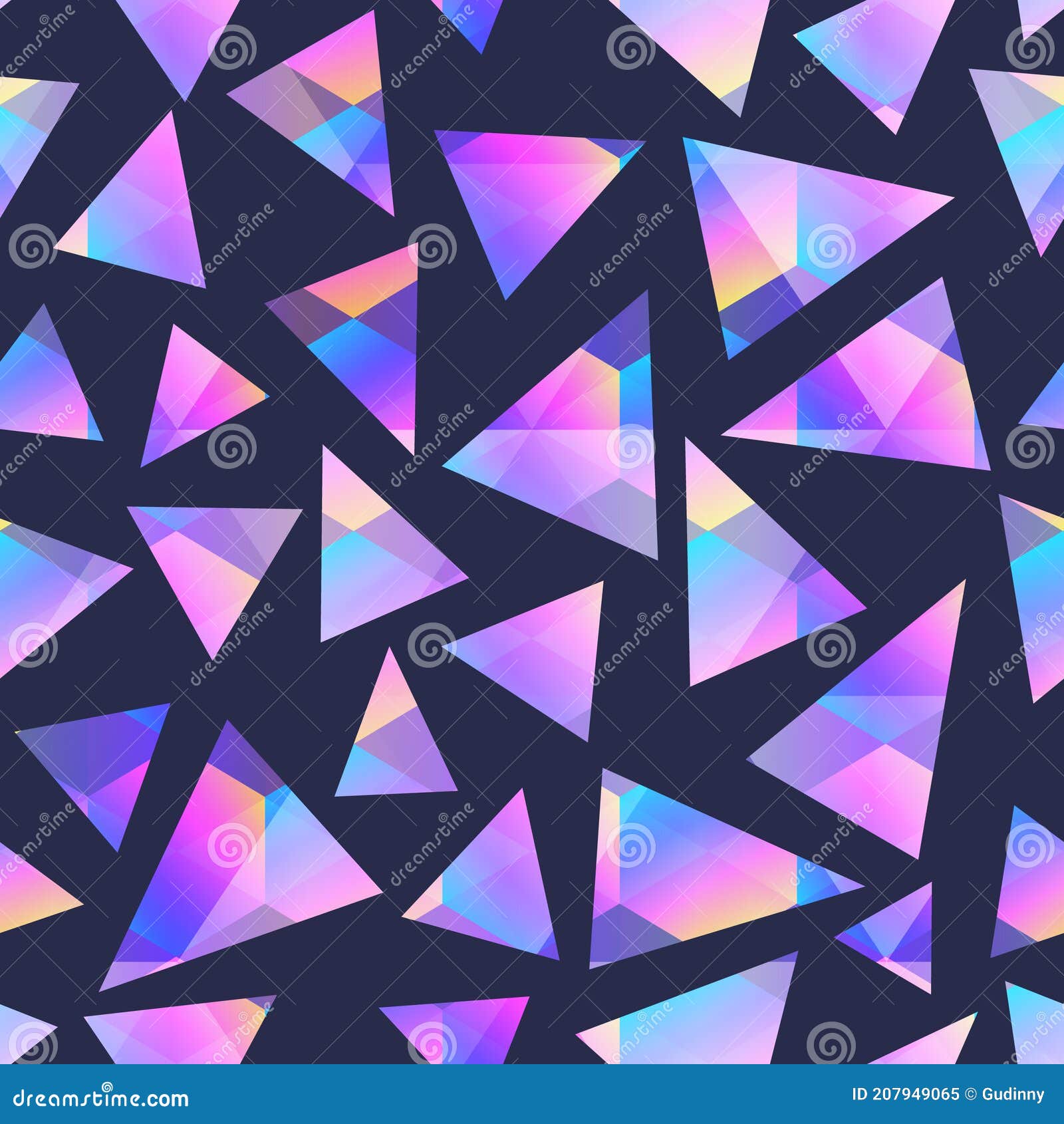Holographic Geometric Vector Background. 80s And 90s Fashion Design ...