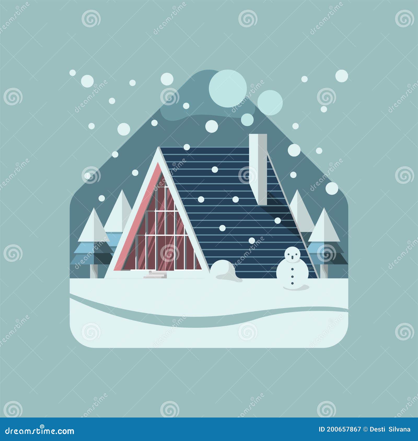 Triangle House stock vector. Illustration of christmas - 200657867