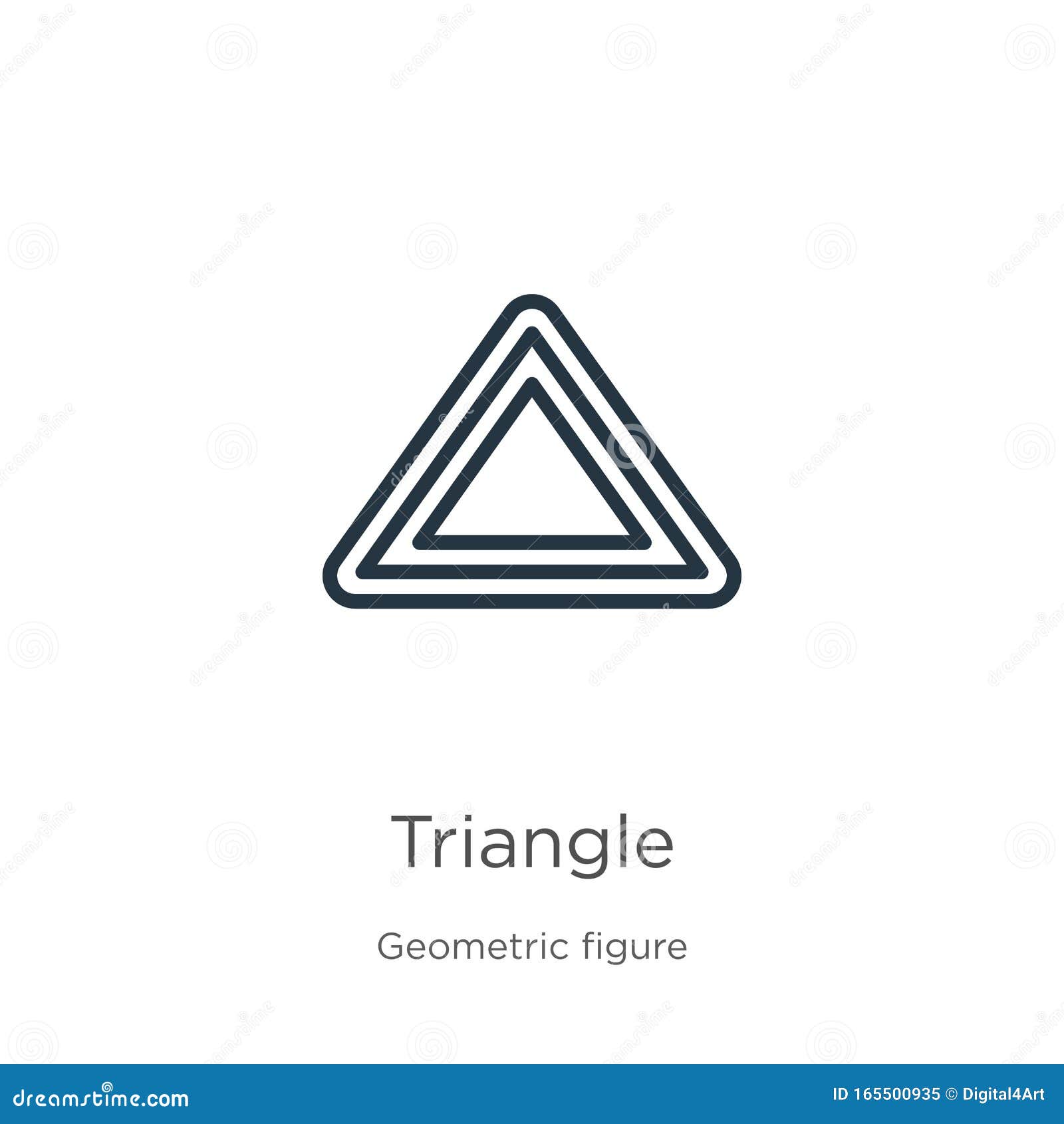 Triangle Icon. Thin Linear Triangle Outline Icon Isolated on White ...