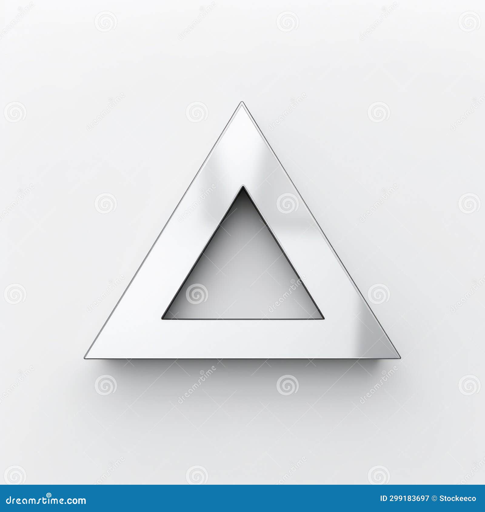 Minimalistic Chrome Triangle: Shiny 3d Rendering on White Background ...