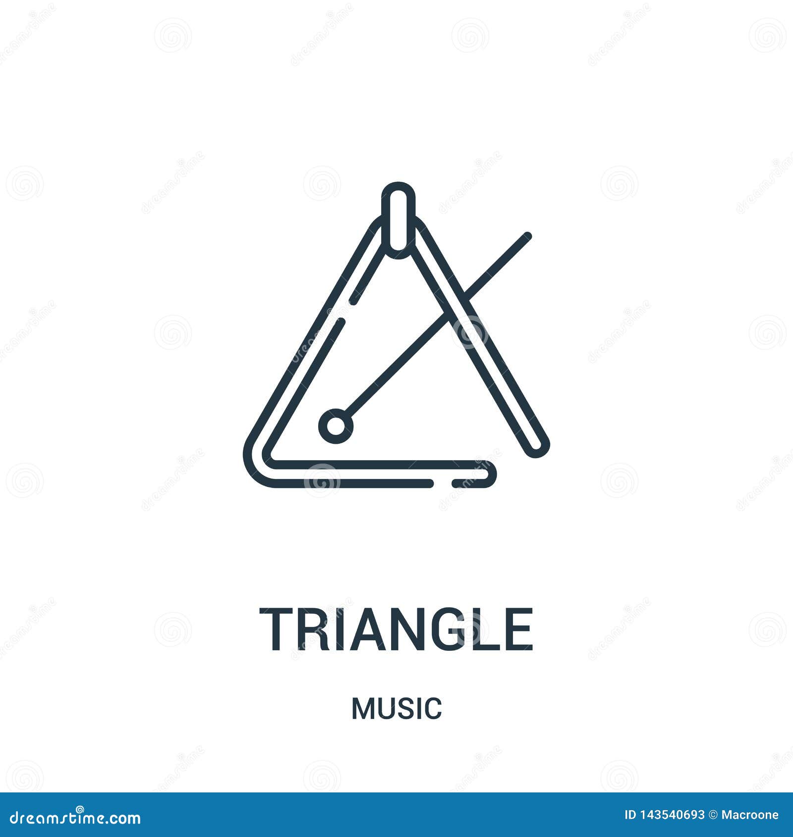 Triangle Icon Vector from Music Collection. Thin Line Triangle Outline ...