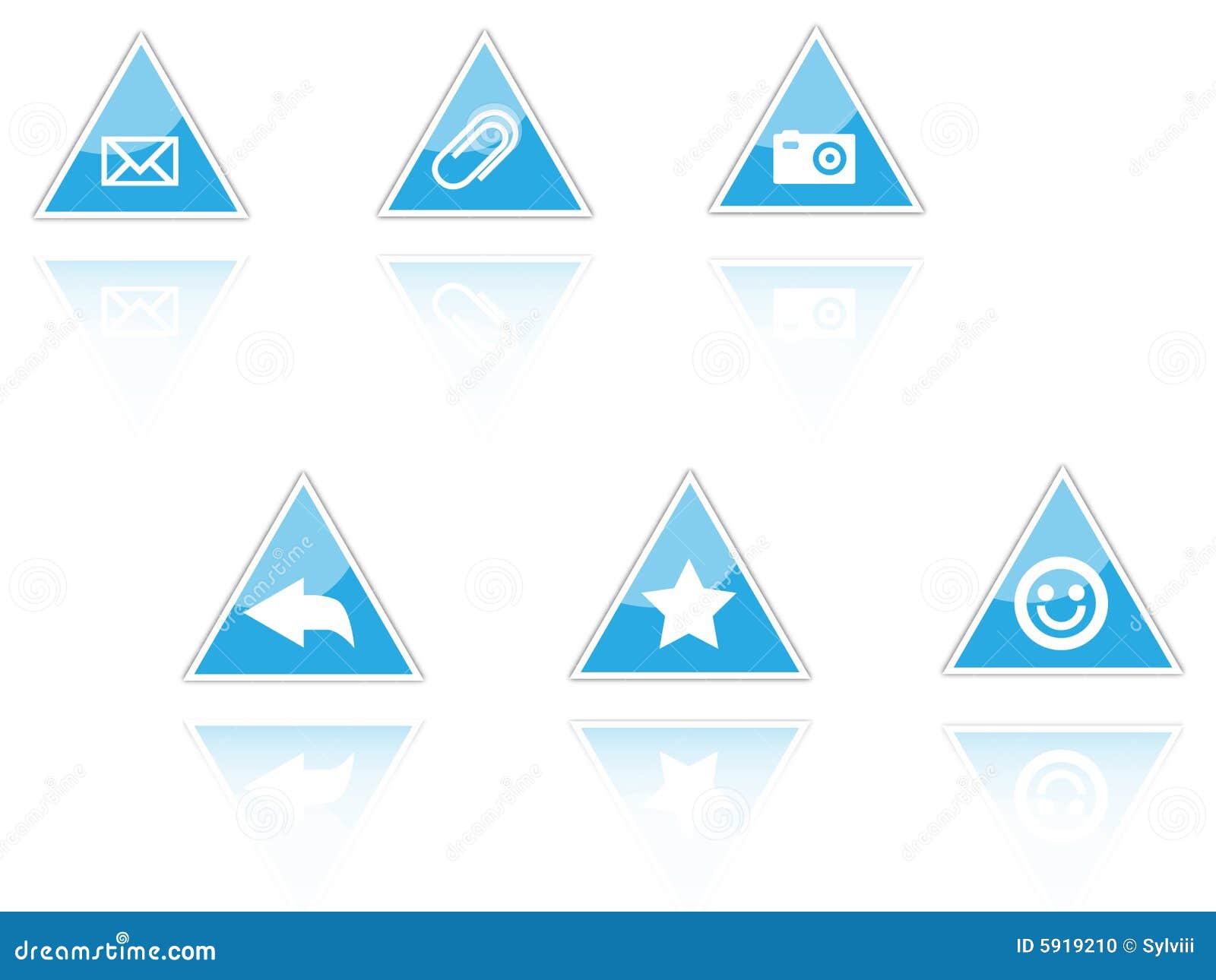 Triangle icons stock vector. Illustration of blue, star - 5919210