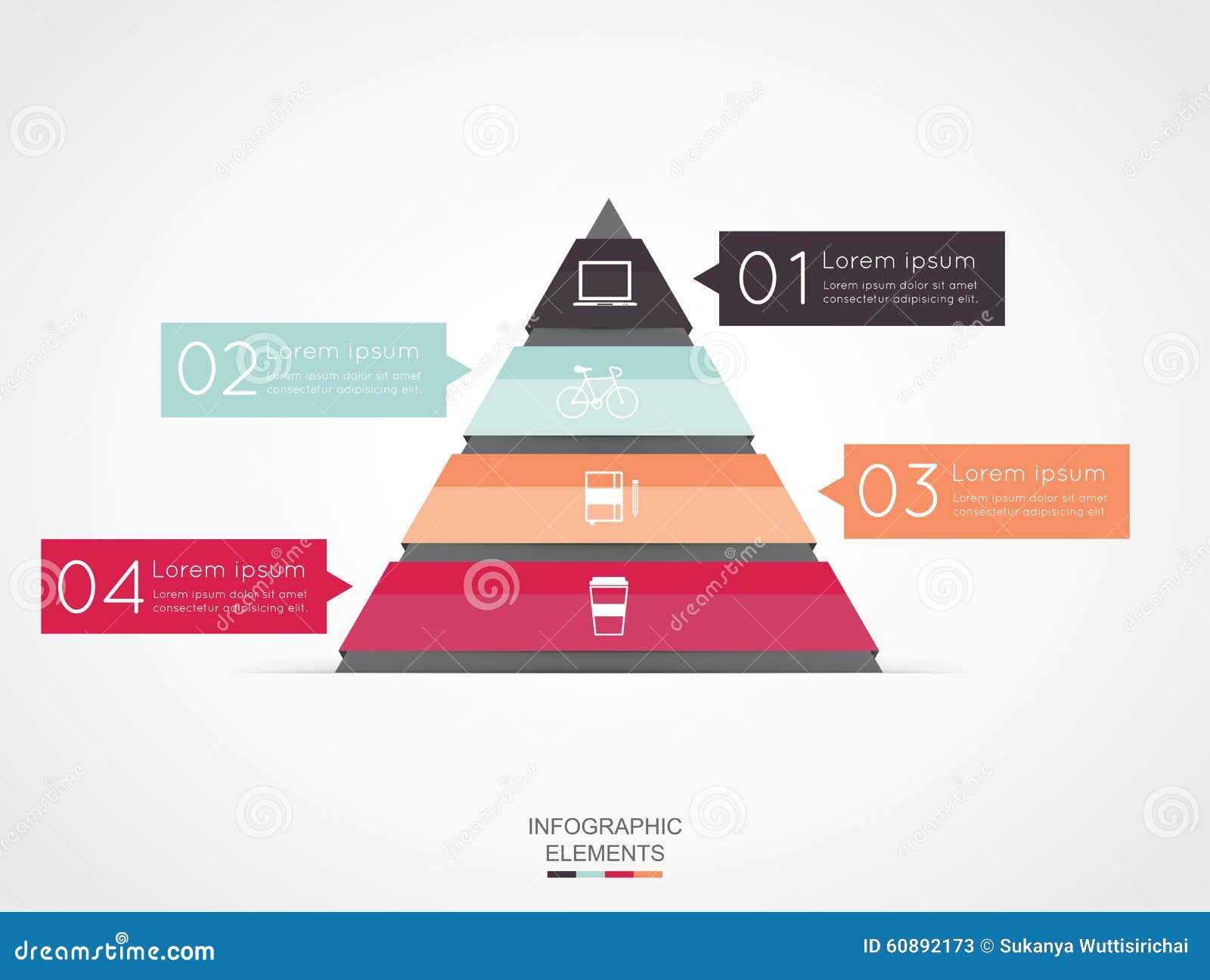 Triangle Infographic for Business Project Stock Vector - Illustration ...