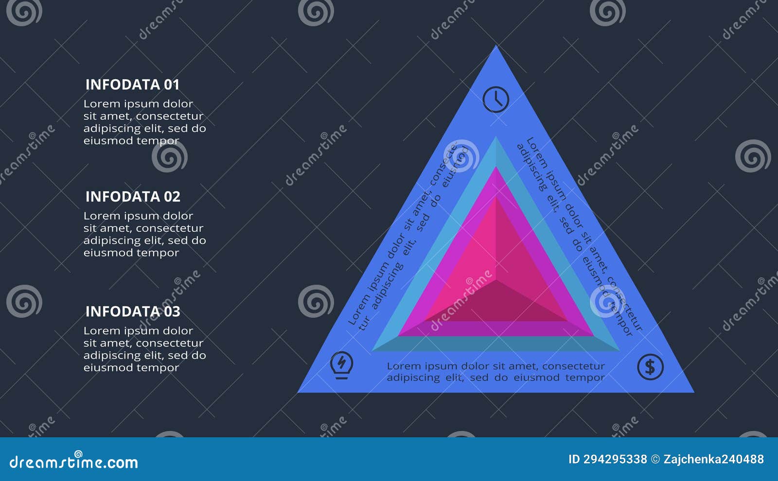 Triangle Infographic with 3 Elements, Presentations, Vector ...