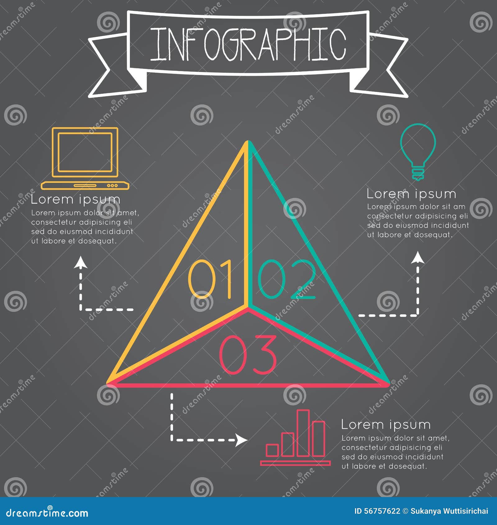 Triangle Infographic stock vector. Illustration of origami - 56757622