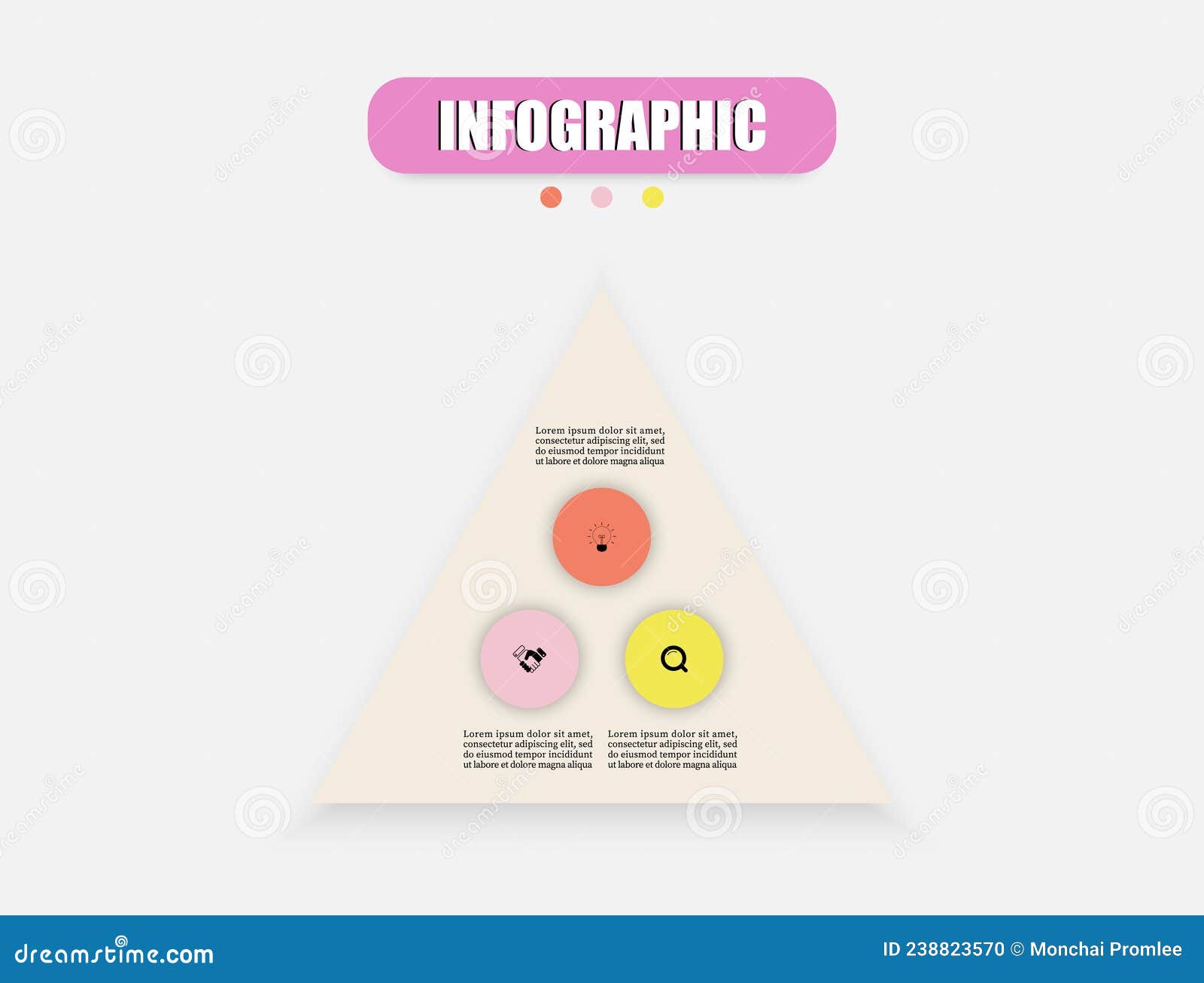 Triangle Infographic Present with Three Steps. Planning Timeline ...