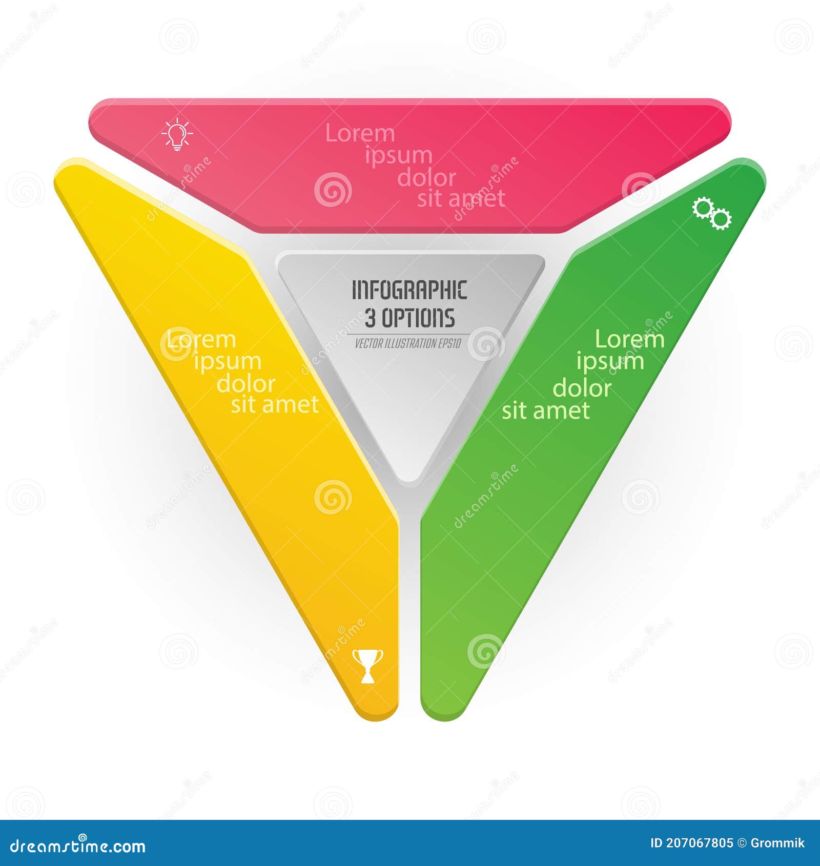 Triangle Infographics. the Triangle Diagram is Divided into 3 Parts ...