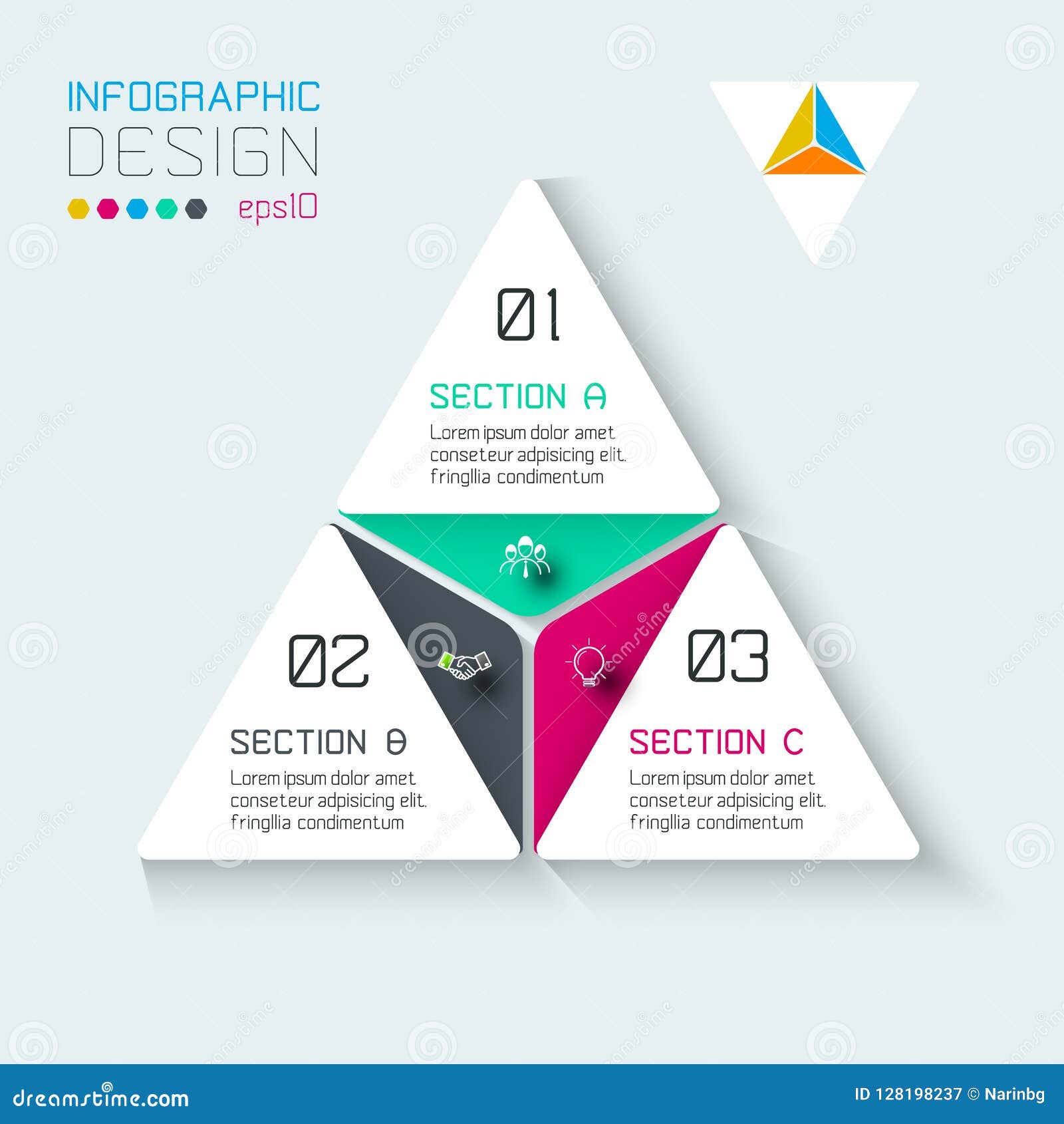 Triangle Infographics on Vector Art. Stock Vector - Illustration of ...