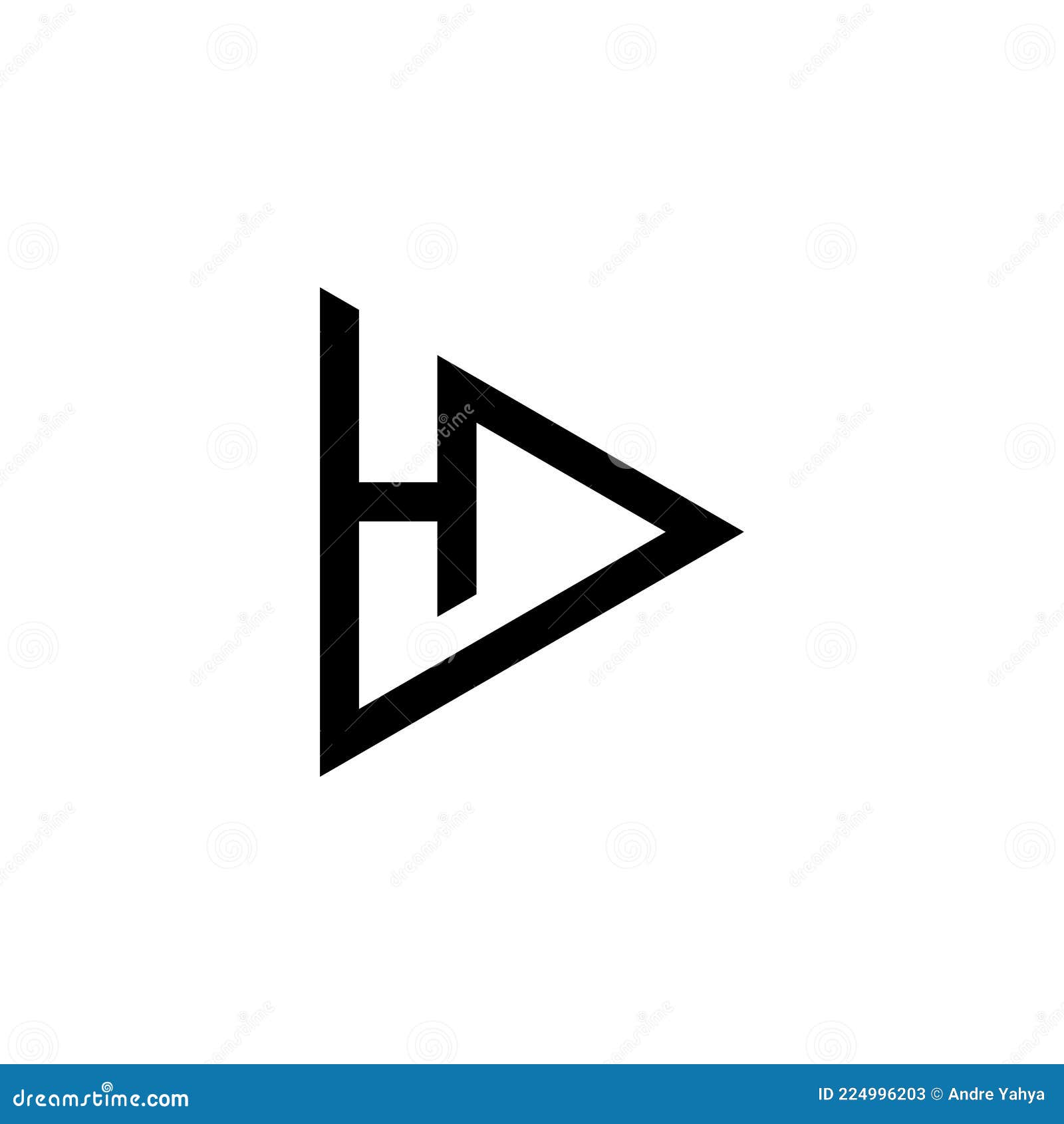 Triangle Initial H Logo Template, Design Vector Illustration. Stock ...