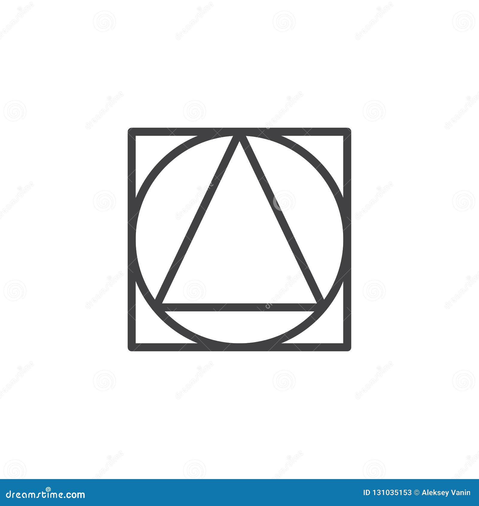 Triangle Inside Circle and Square Geometrical Figure Outline Icon Stock ... Triangle Inside Circle and Square Geometrical Figure Outline Icon Stock ...