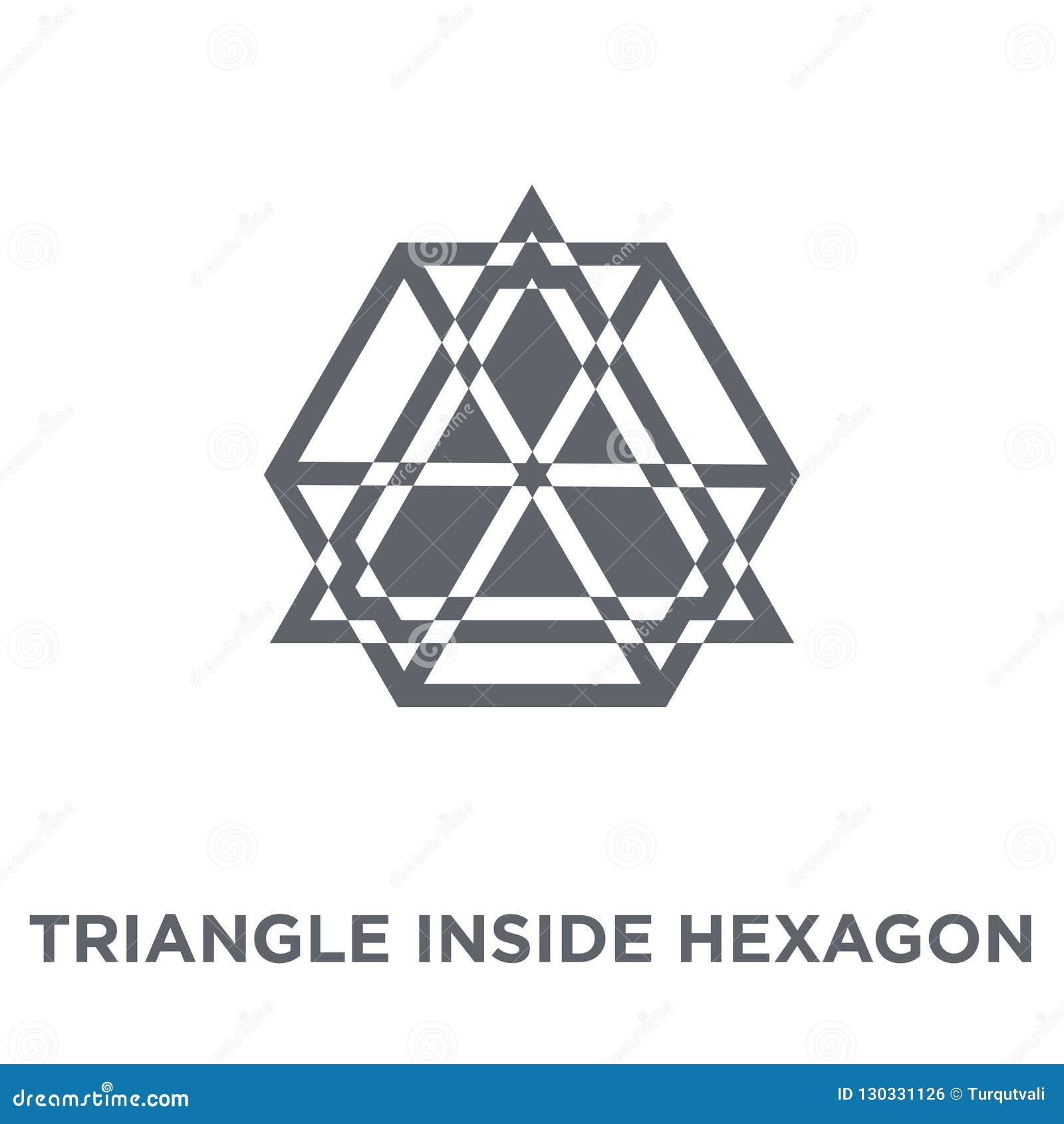Triangle Inside Hexagon Icon from Geometry Collection. Stock Vector ...
