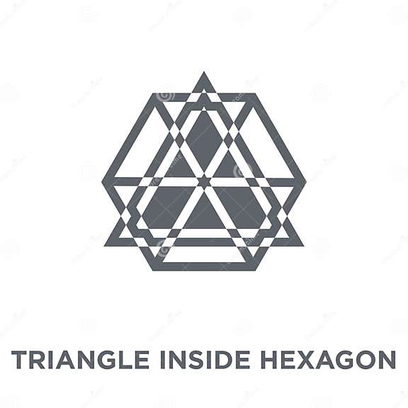 Triangle Inside Hexagon Icon from Geometry Collection. Stock Vector ...