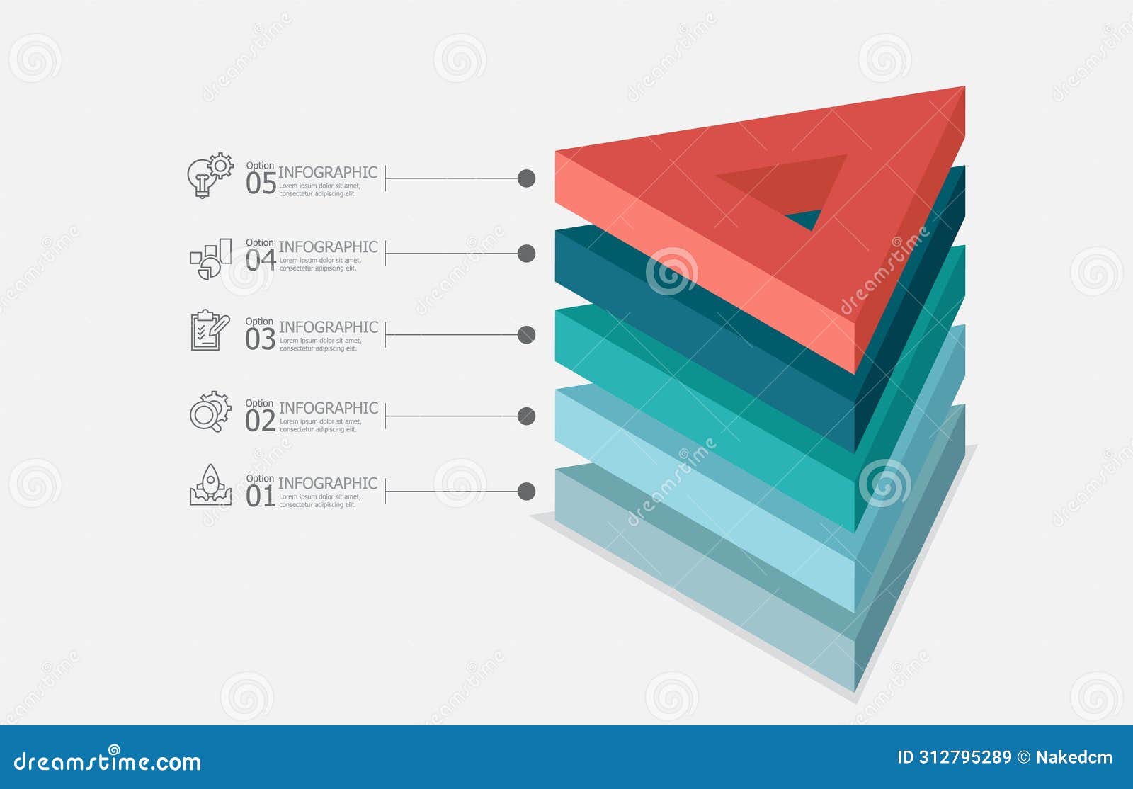 Triangle Isometric Infographics Timeline Element Business Workflow Data ...