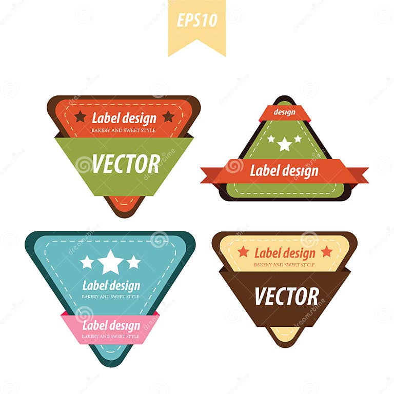 Triangle label set stock vector. Illustration of banner - 64783527