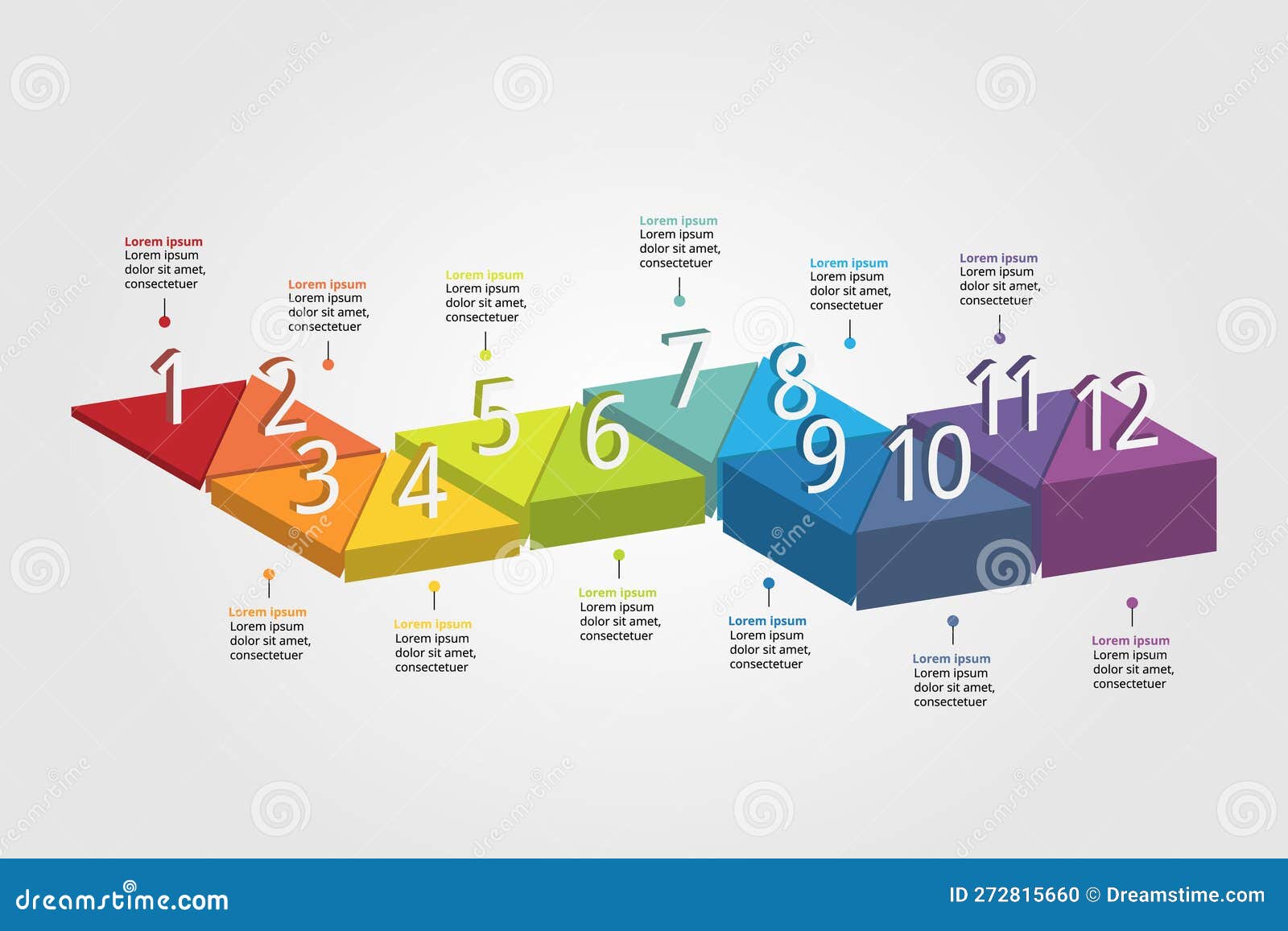 Triangle Ladder Step Template with Number for Infographic for ...