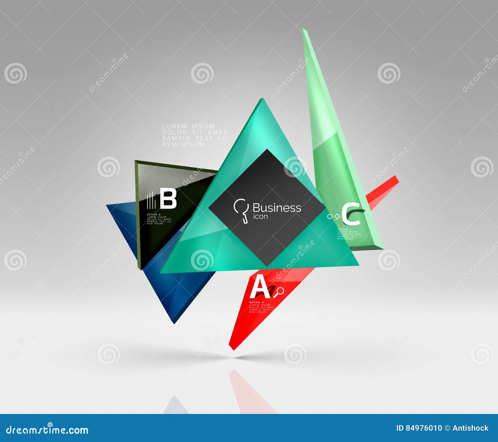 Triangle Layout Business Template, Infographic Background Stock Vector ...