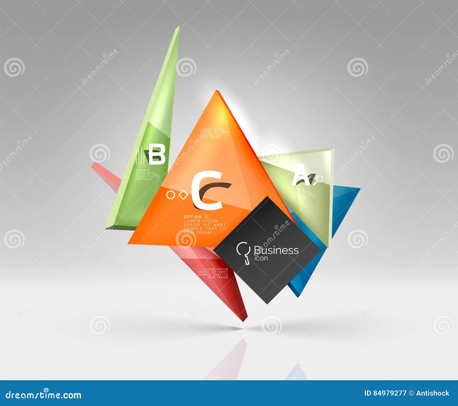 Triangle Layout Business Template, Infographic Background Stock Vector ...