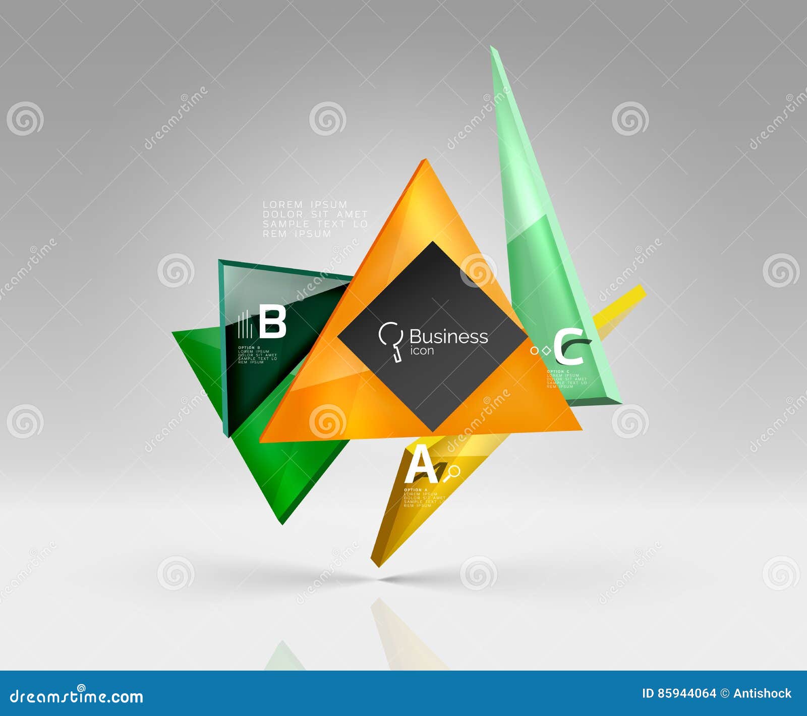 Triangle Layout Business Template, Infographic Background Stock Vector ...