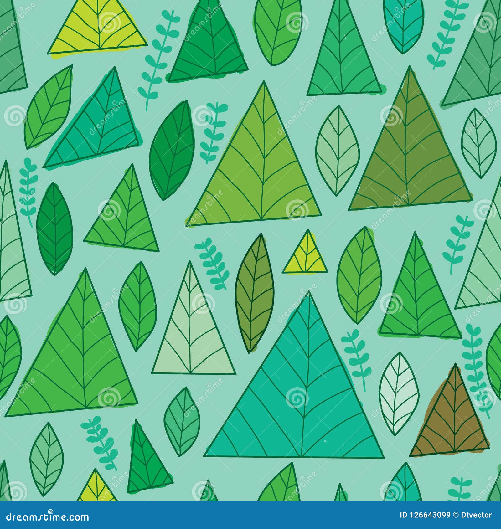 Triangle Leaf Leaf Unseriuosly Seamless Pattern Stock Vector ...