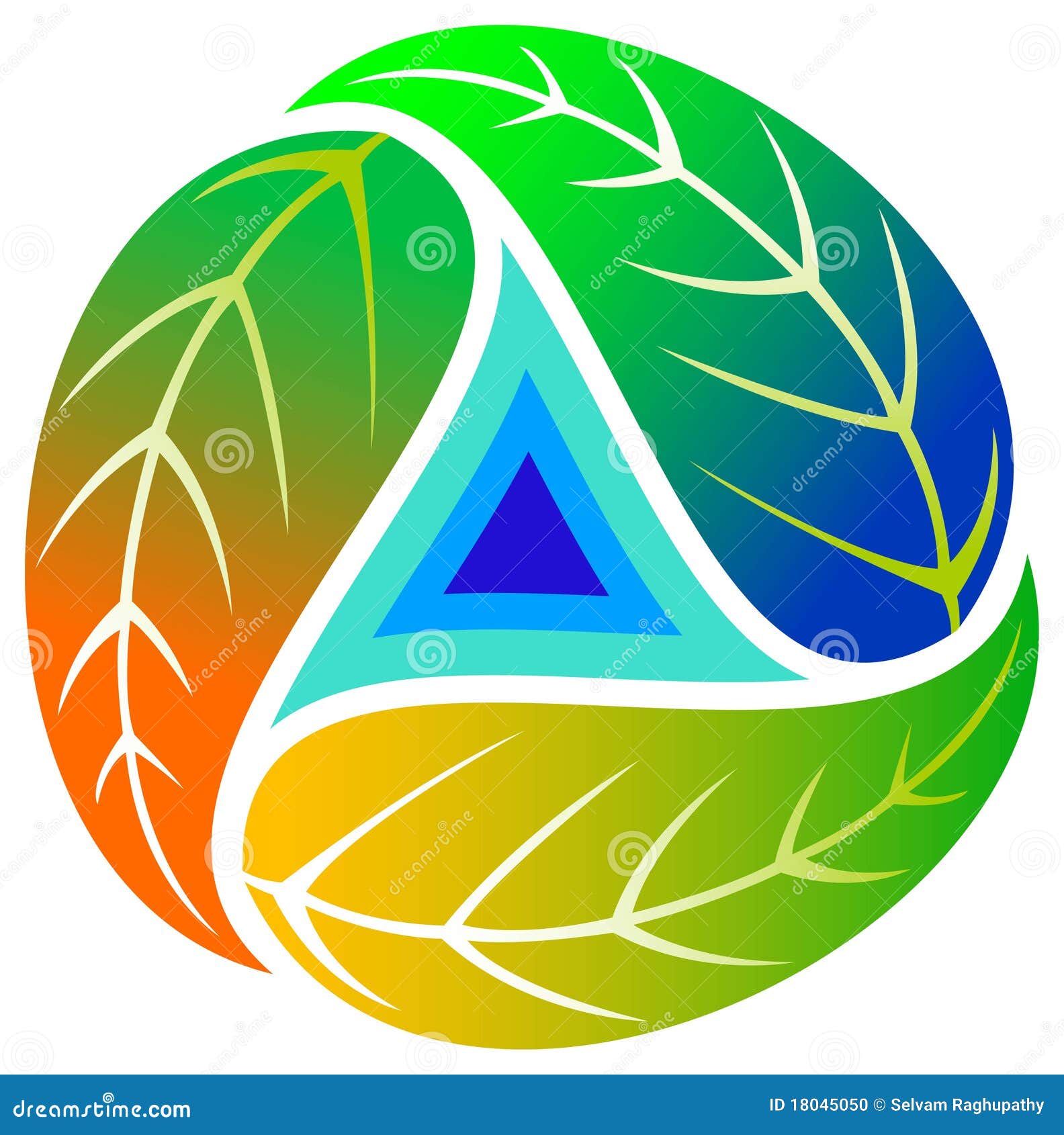 Triangle with leaves stock vector. Illustration of icon - 18045050
