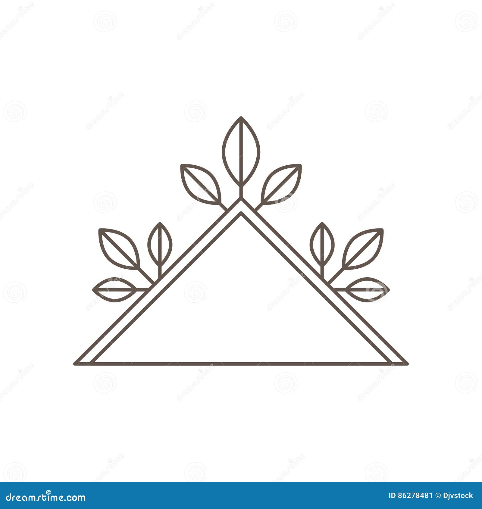 Triangle Leaves Decorative Floral Frame Stock Illustration ...