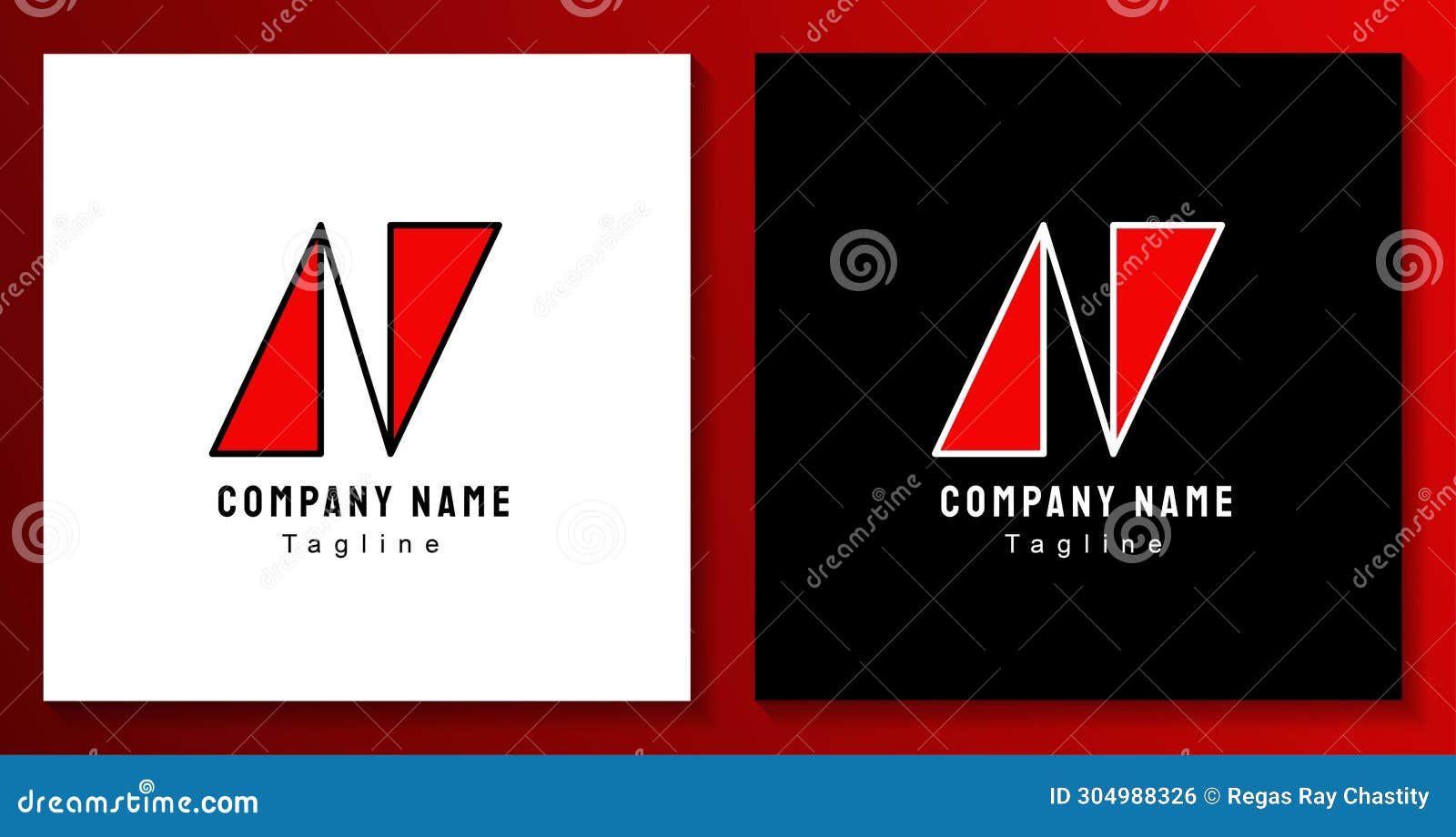 Vector Triangle Letter N Logo Red Black Stock Vector - Illustration of ...