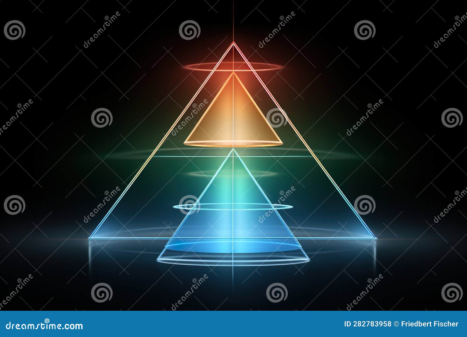 A Triangle with a Light Coming Out of it. Generative AI Image. Stock ...