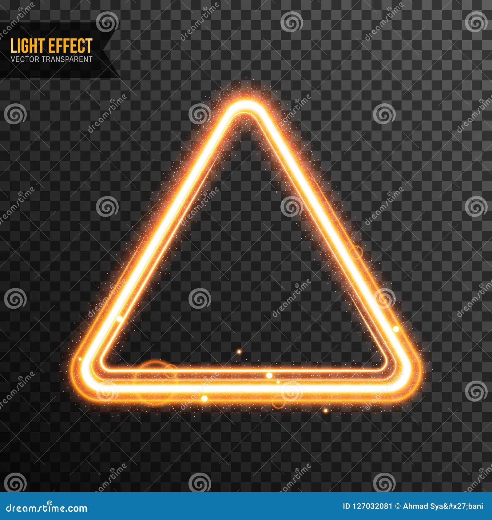 Triangle Light Effect Vector Transparent with Golden Glitter Stock ...