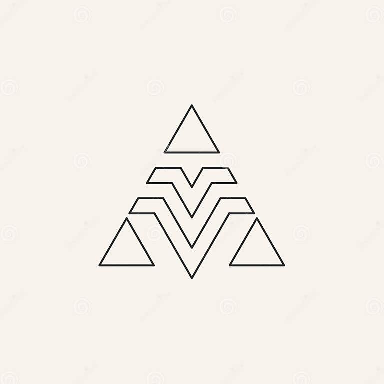 Triangle Line Art Logo Vector Design Stock Vector - Illustration of ...