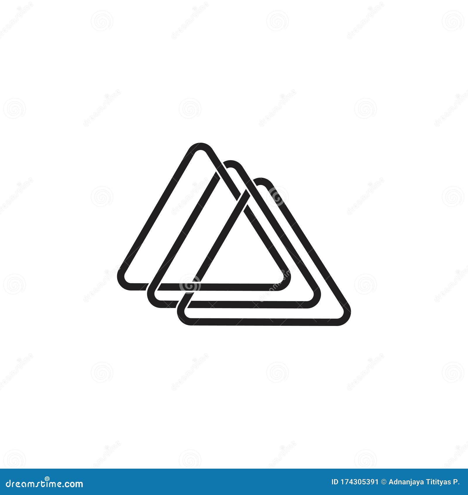 Triangle Line Linked Overlapping Logo Vector Stock Vector ...