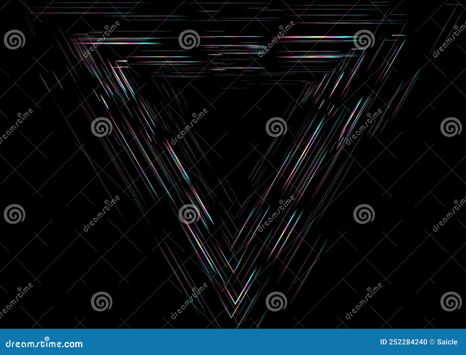 Triangle Linear Glitch Shape Abstract Futuristic Tech Background Stock ...
