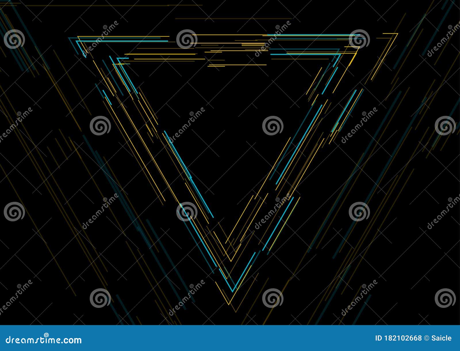 Triangle Linear Shape Abstract Futuristic Tech Background Stock Vector ...