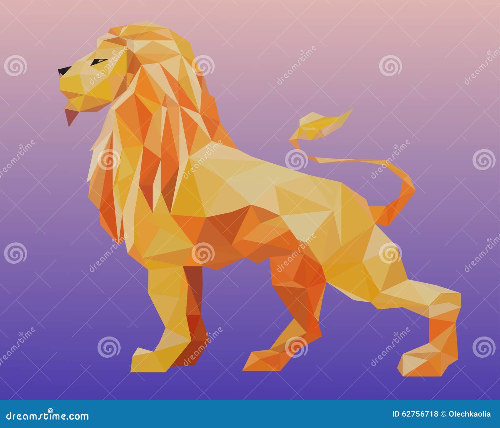 Triangle lion stock illustration. Illustration of nature - 62756718