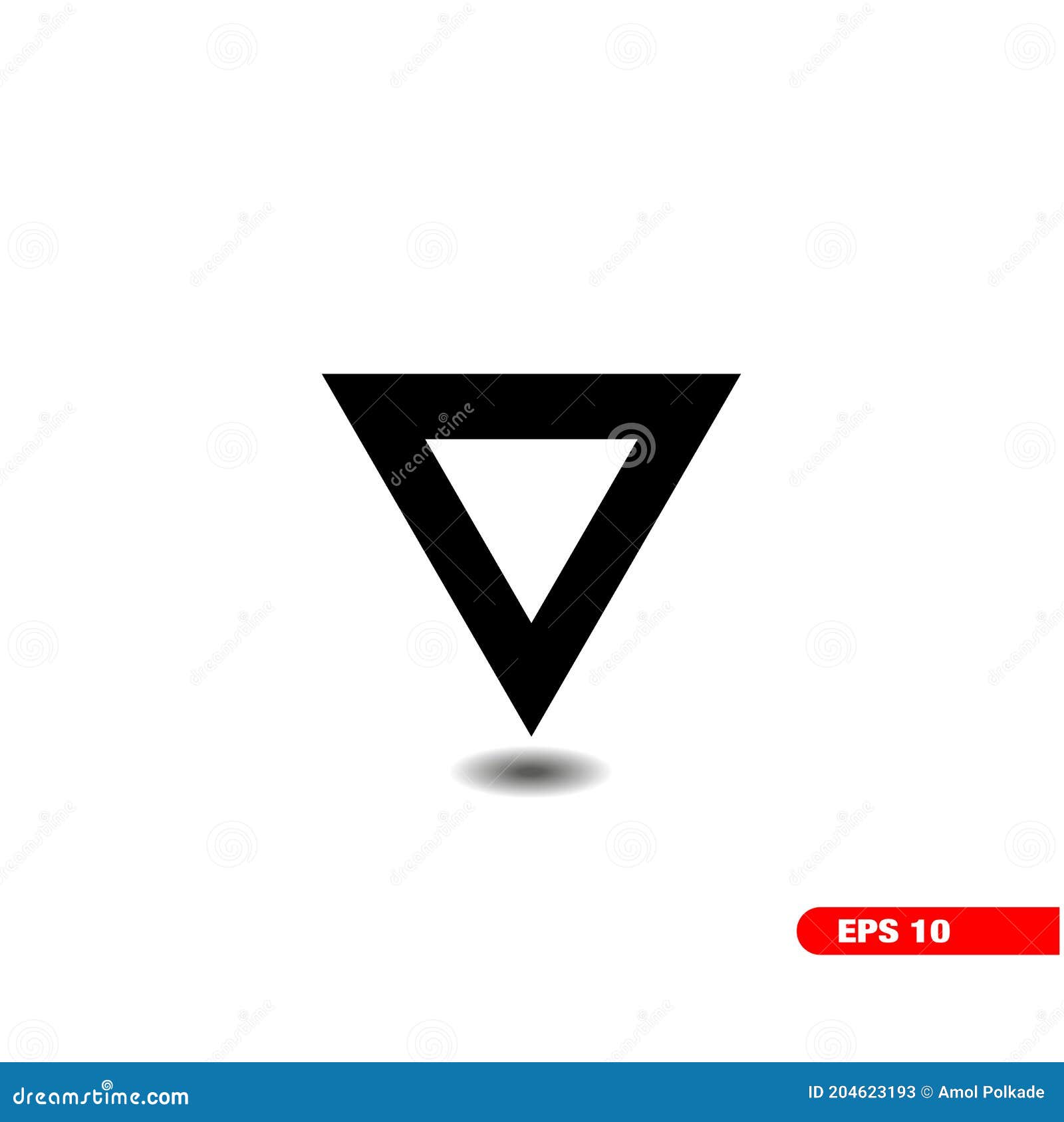 Triangle location Icon stock vector. Illustration of location - 204623193