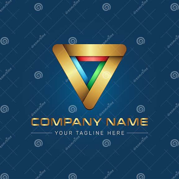 Golden Triangle Logo Branding Design, Vector Illustration Stock ...