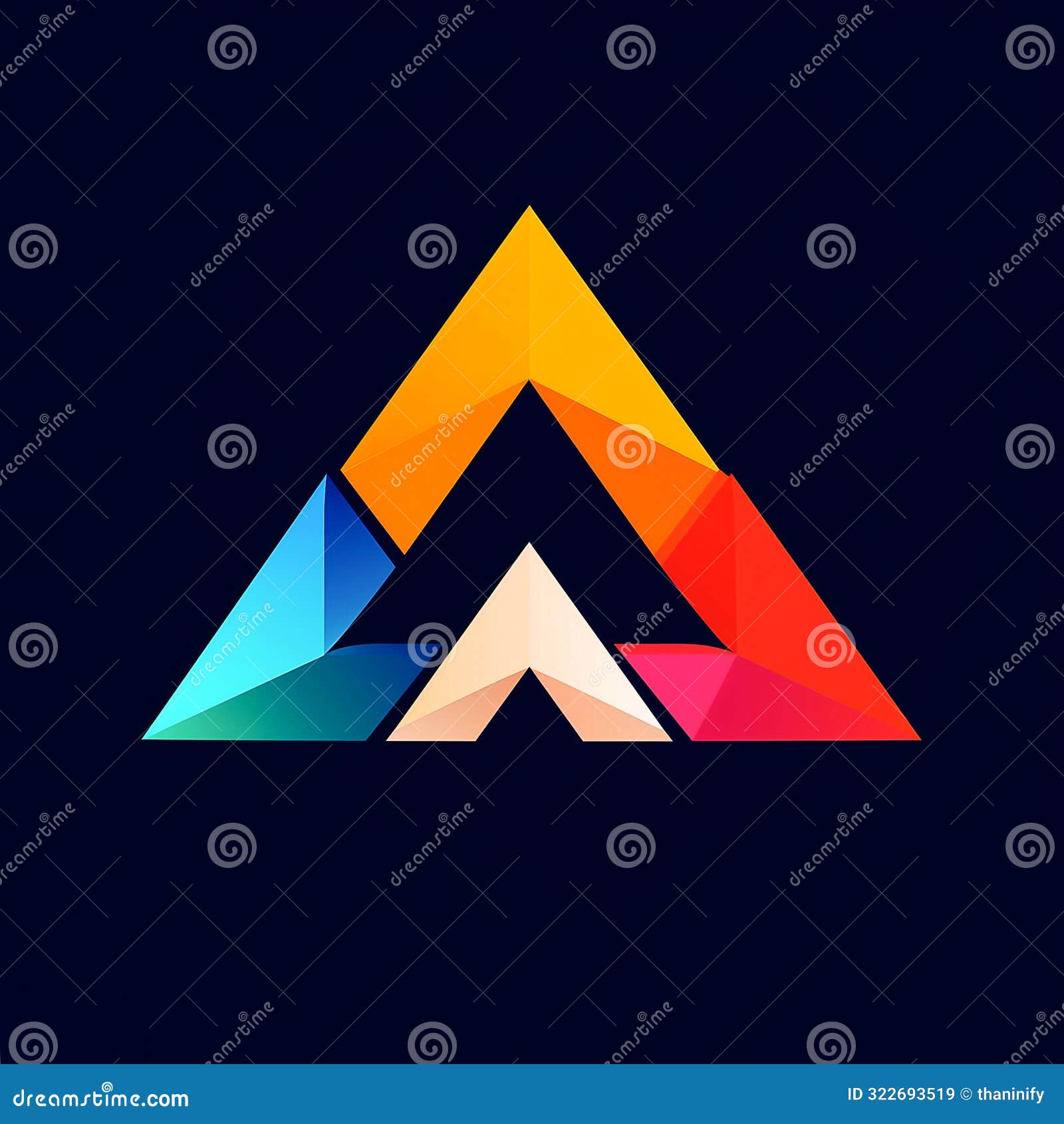 A Triangle Logo with a Colorful Triangle Inside Stock Illustration ...