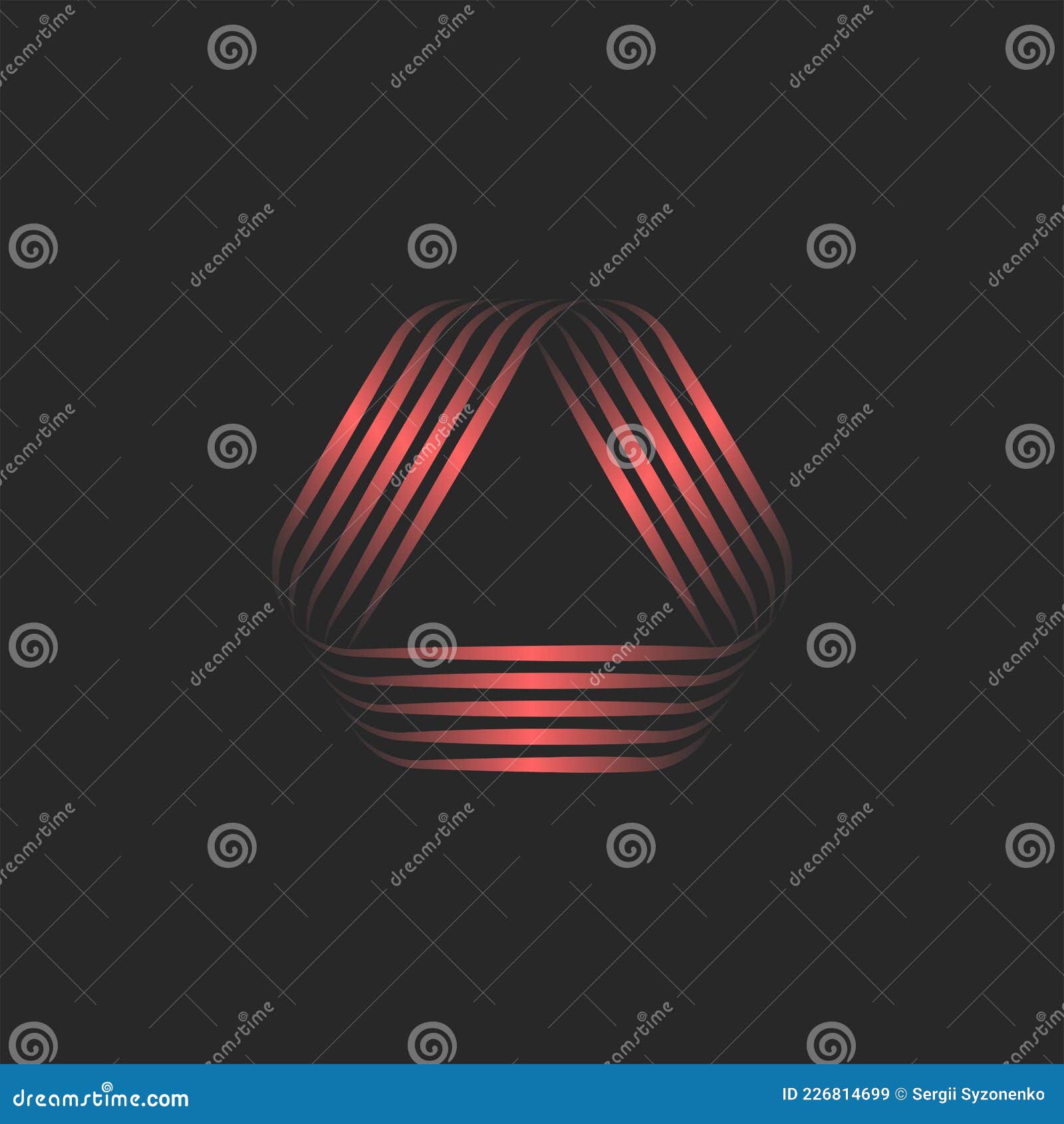 Triangle Logo 3d Or Creative Overlapping Lines Shape, Tech Icon ...
