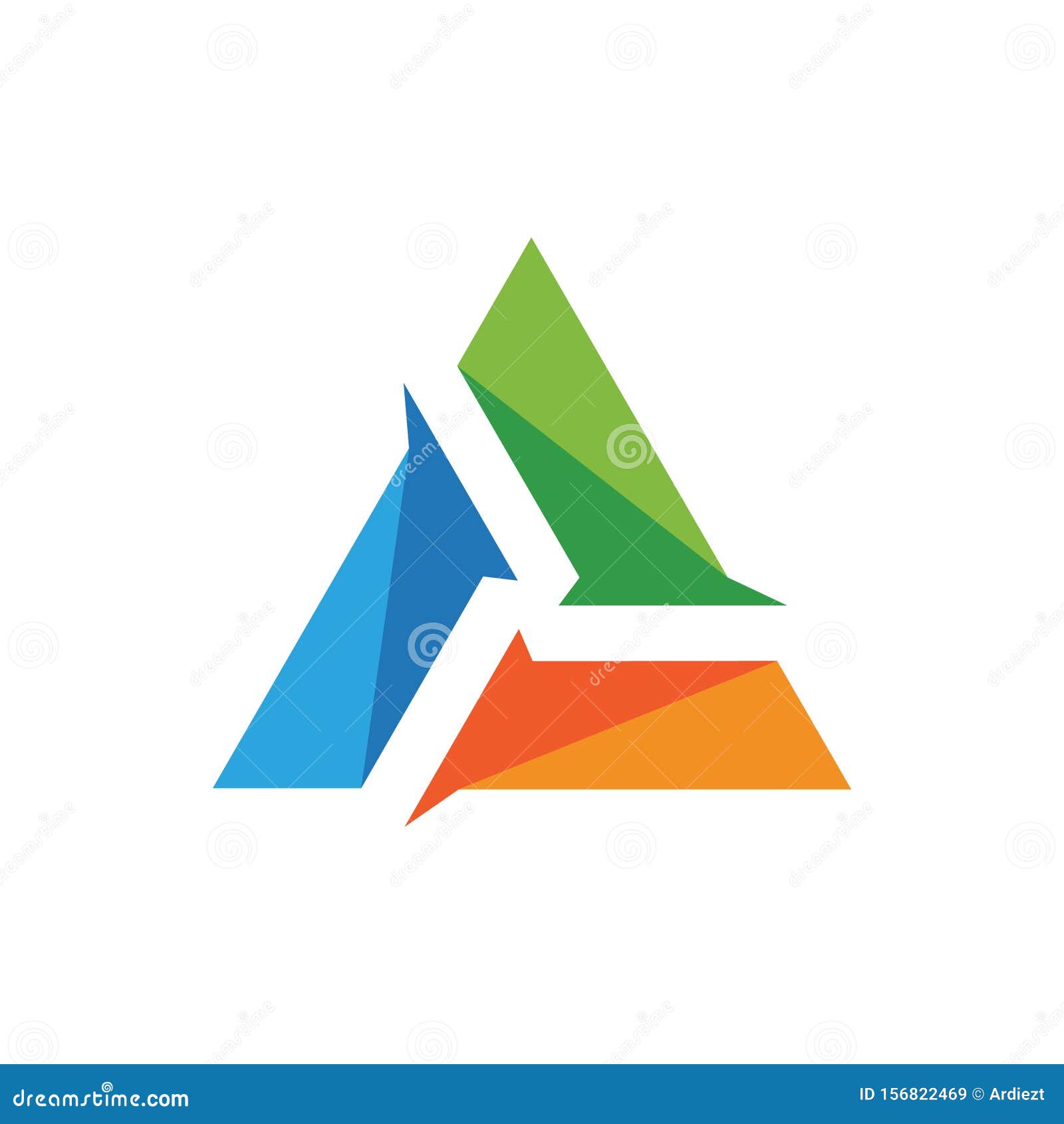 Triangle Modern Vector Logo Design Stock Vector - Illustration of blue ...