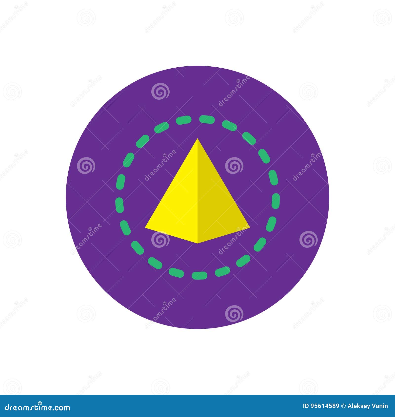 Triangle Logo Design Flat Icon. Round Colorful Button, Circular Vector ...