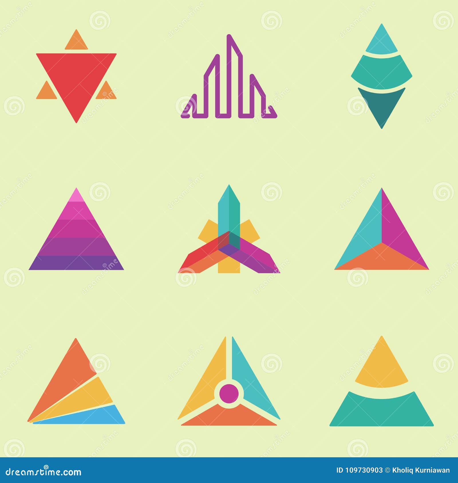 Triangle logo design stock vector. Illustration of emblem - 109730903