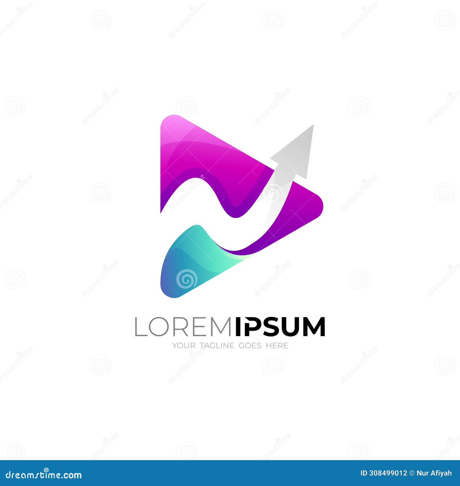 Triangle Logo and Letter N Design Combination, Up Arrow Logos Stock ...