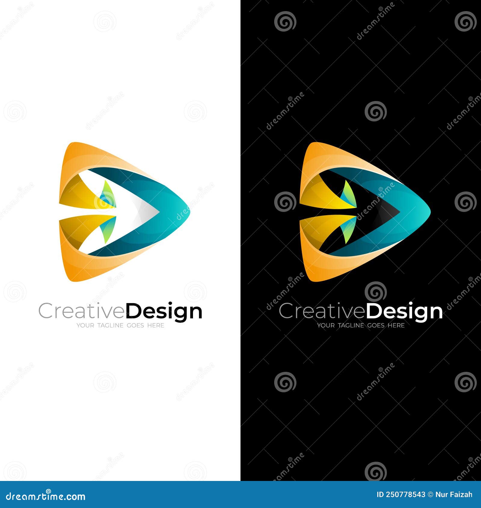 Triangle Logo with Play Design Vector, Audio Logo Template Stock Vector ...
