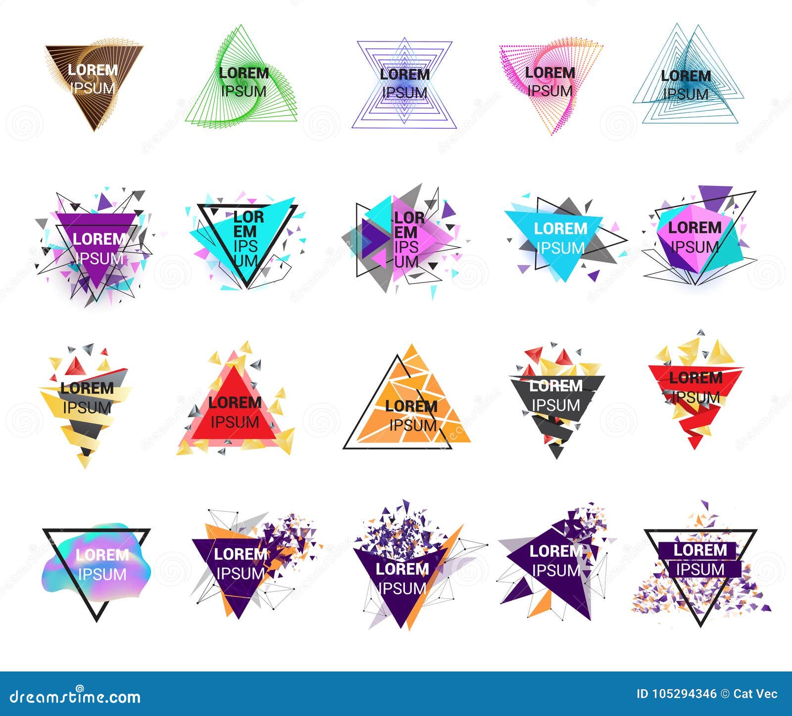 Triangle Logo Vector Geometry Logotype Stock Vector - Illustration of ...