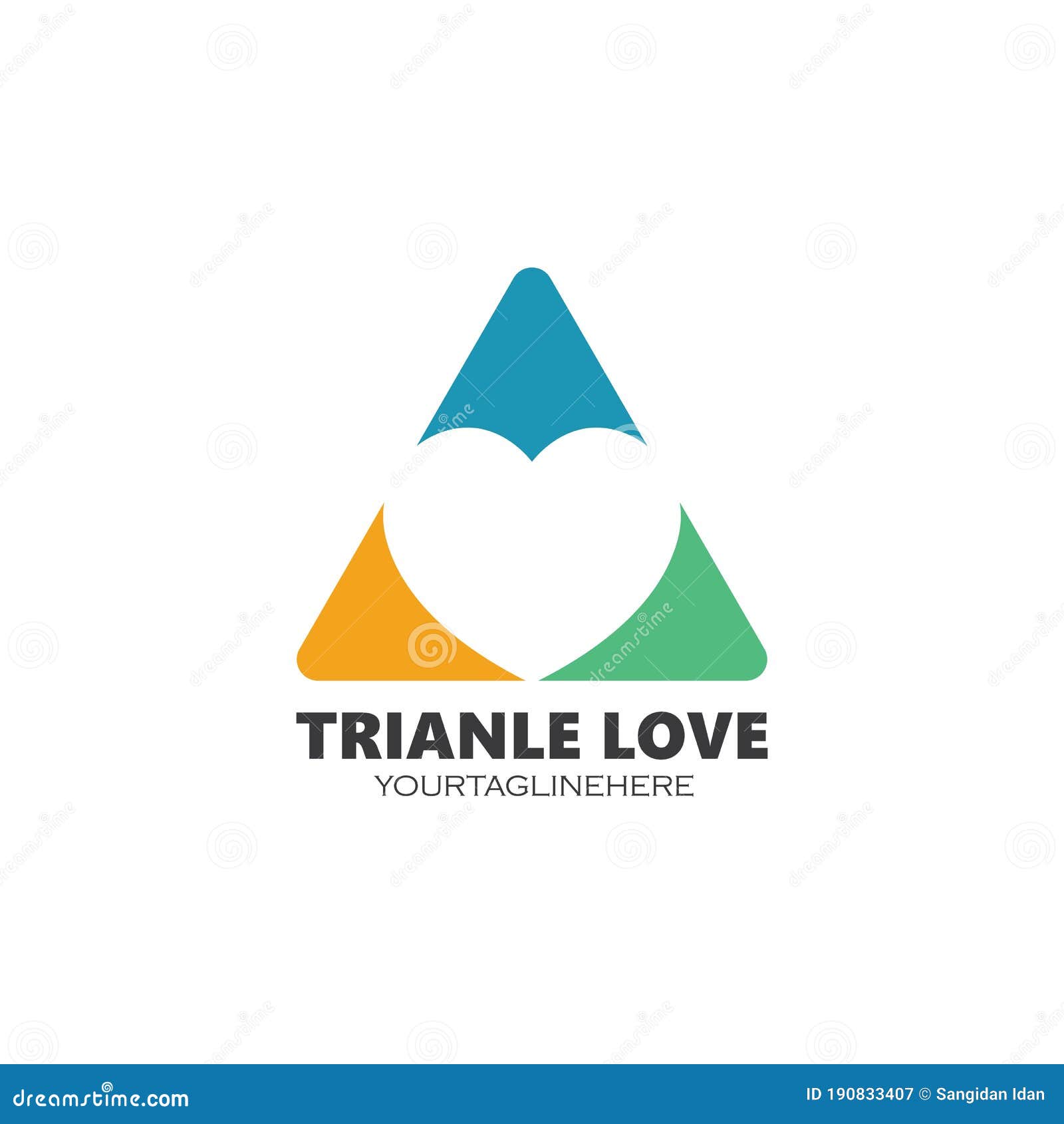 Triangle Love Logo Vector Icon Illustration Design Stock Vector ...