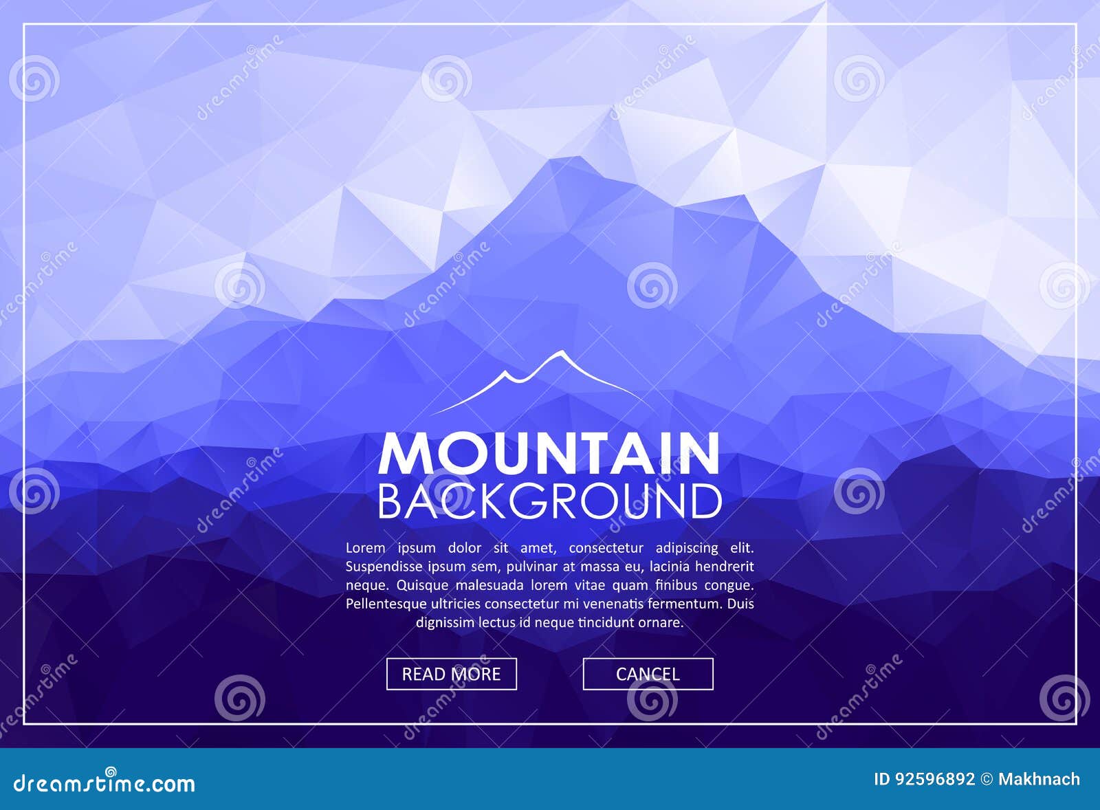 Triangle Low Poly Landscape with Blue Mountains Stock Vector ...