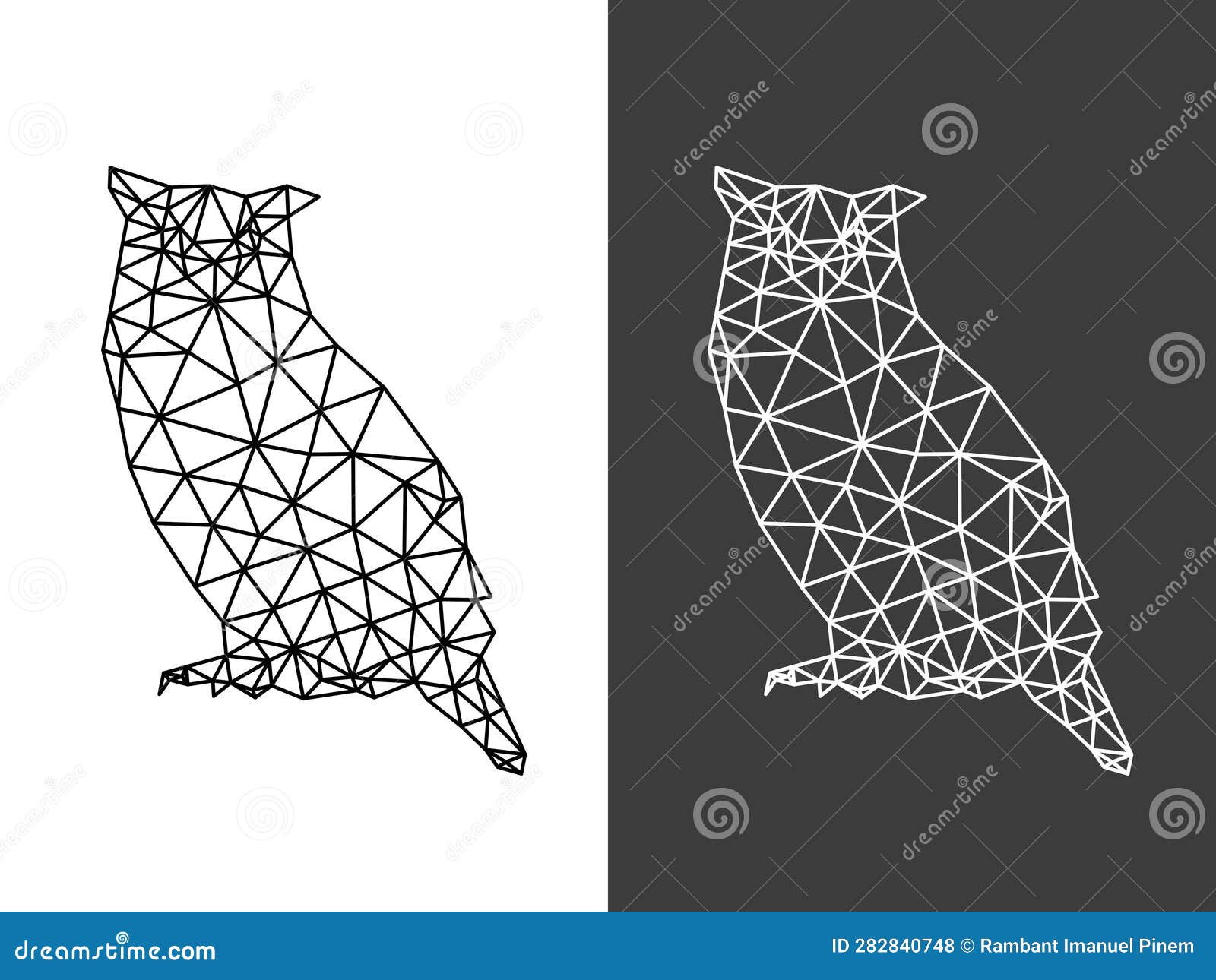 Triangle Low Poly Owl Art Design Stock Illustration - Illustration of ...