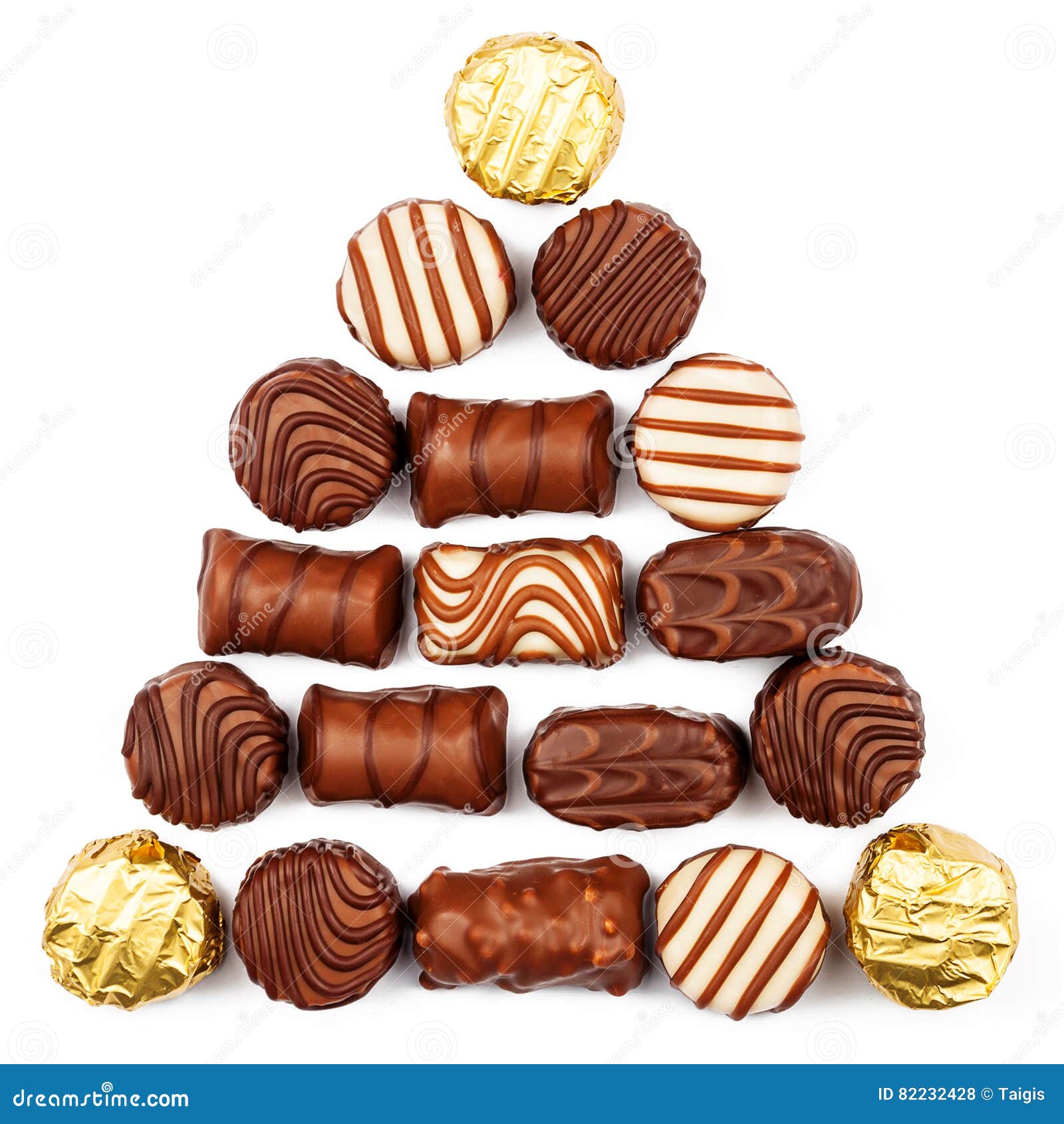 Triangle Made of Chocolate Candies Stock Photo - Image of heap ...