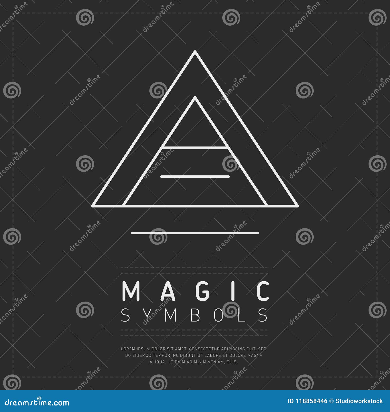Triangle Magic Symbol on Gray Stock Vector - Illustration of craft ...